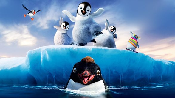 Обои на рабочий стол Весёлые пингвины из мультфильма Happy Feet Two ...