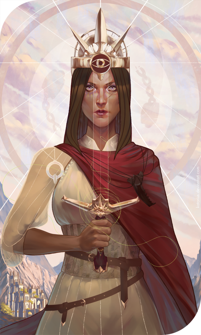 Фото Девушка с мечем арт на игру Dragon Age By Katorius